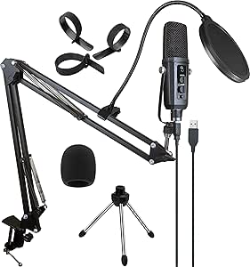 Amazon.com: USB Microphone Professional Broadcast Bundle, Farket Titan ...