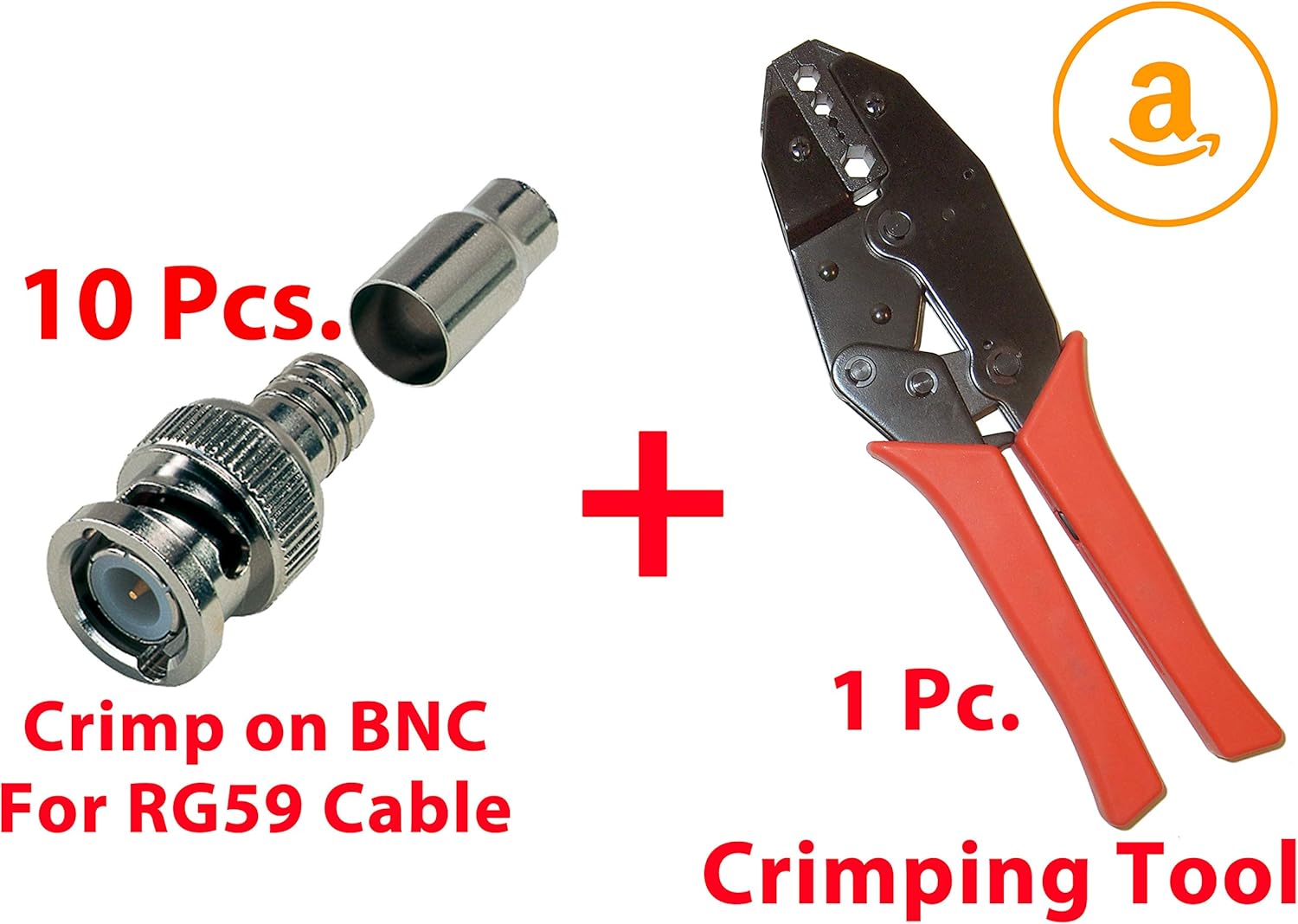 Amazon.com: Evertech Professional Coaxial Crimping Tool + 10 Pcs BNC ...