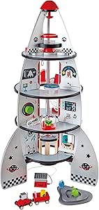 Amazon.com: Hape Four-Stage 20 Piece Durable Wooden Rocket and ...