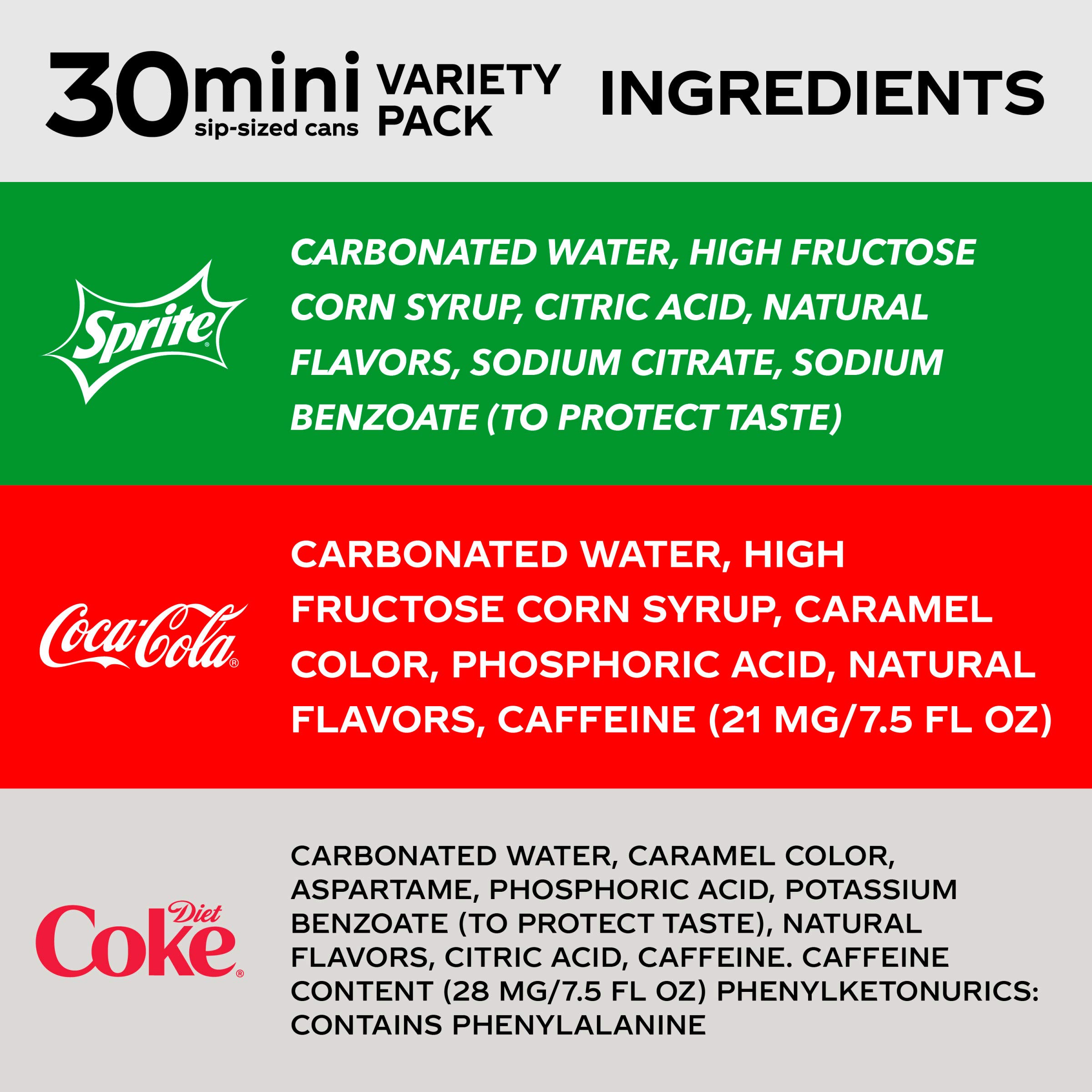 Mua Coca-Cola Mini Can Variety Pack, 7.5 Fl Oz, Pack Of 30 (10 Each ...
