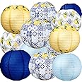 Retisee 12 Pcs 10'' Capri Lemon Pattern Paper Lantern Party Supplies ...