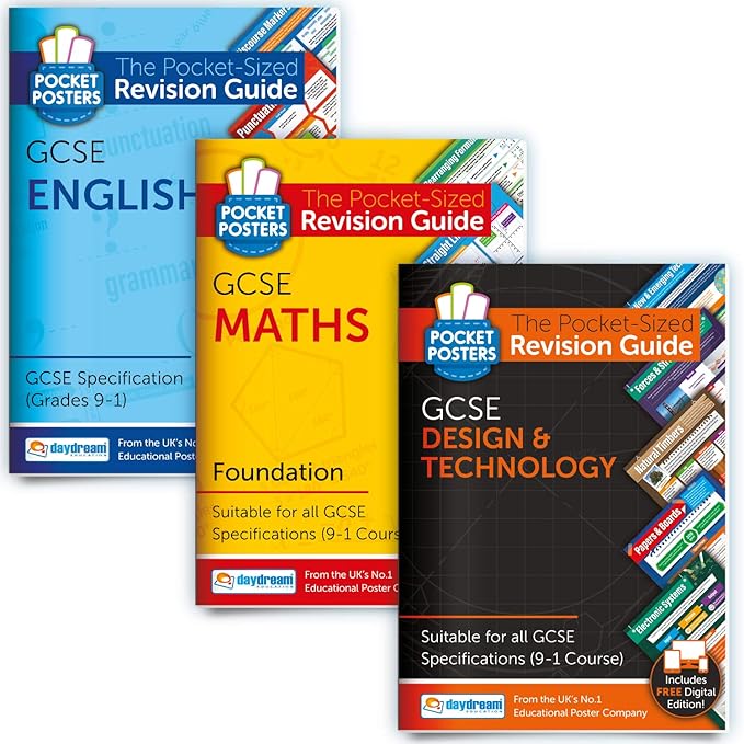 GCSE English, Maths (Foundation) & Design & Technology Study Pack ...