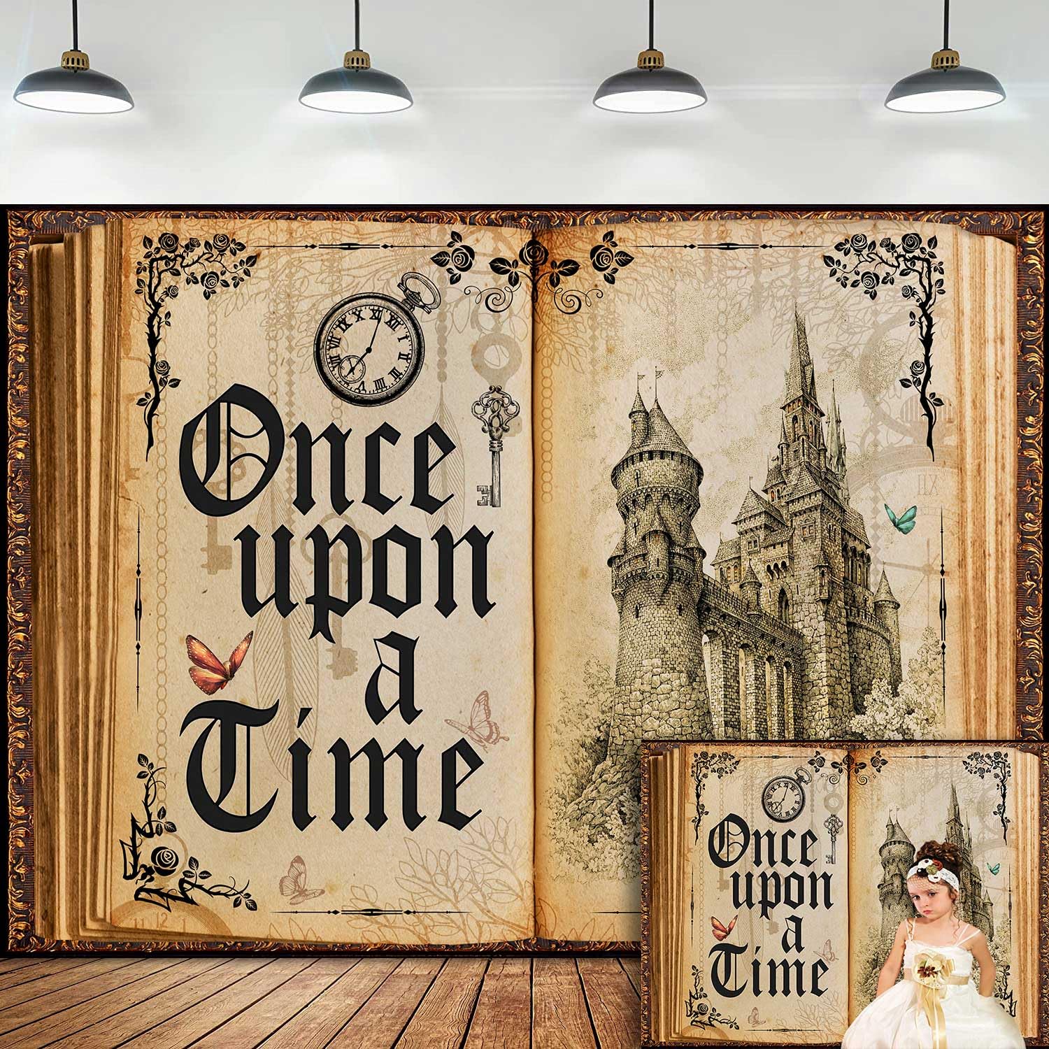KIKIDOR Royal Castle Storybook Backdrop Romantic Old Castle Girls ...