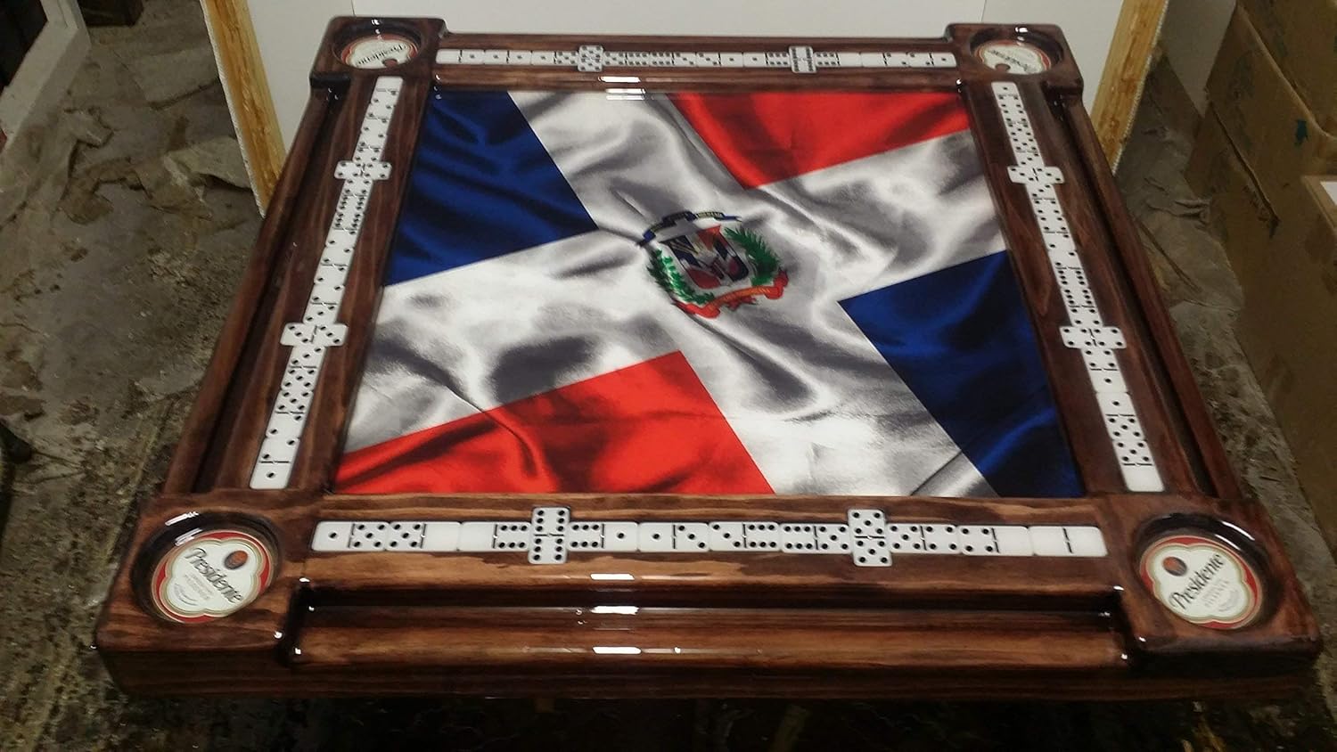 Amazon.com: Dominican Fabric Flag Domino Table by Domino Tables by Art ...