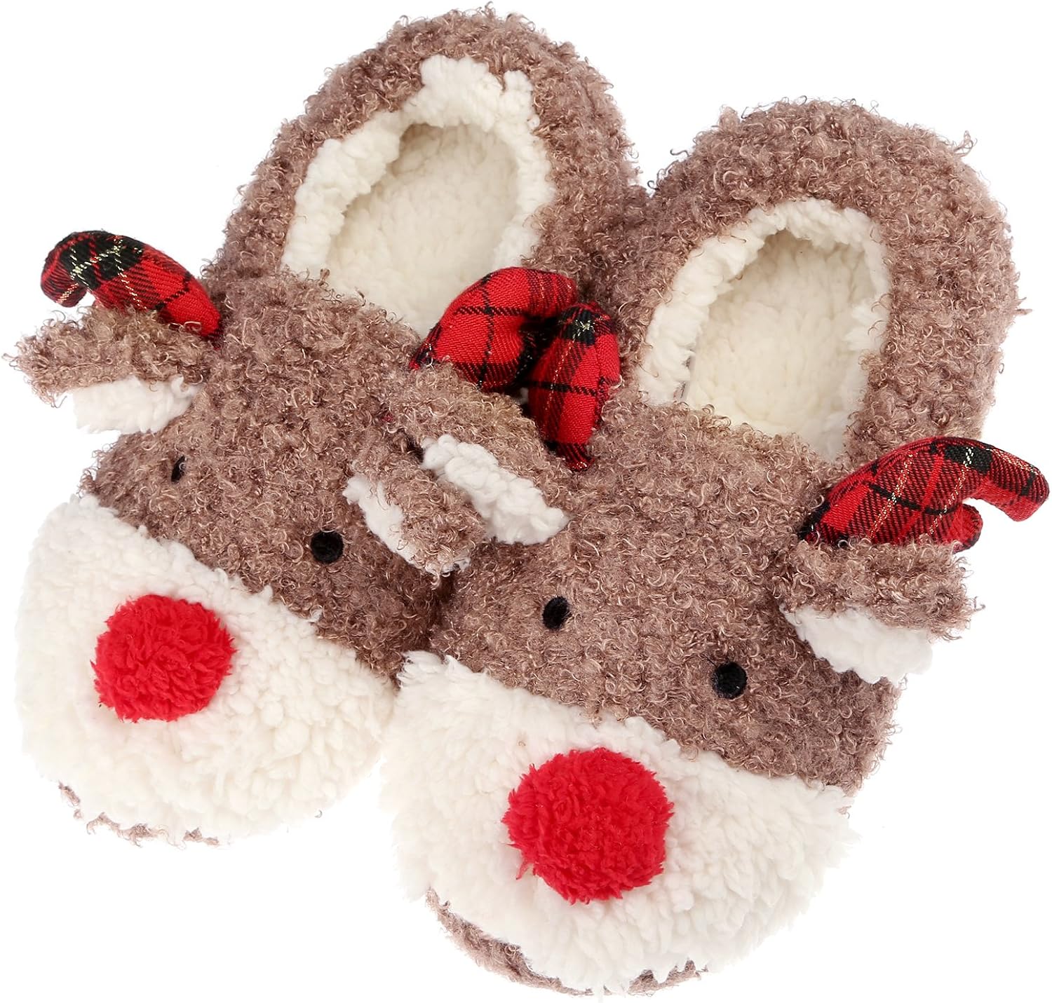 Women Slippers,Cute Reindeer Animal Fluffy Womens House Indoor Autumn ...