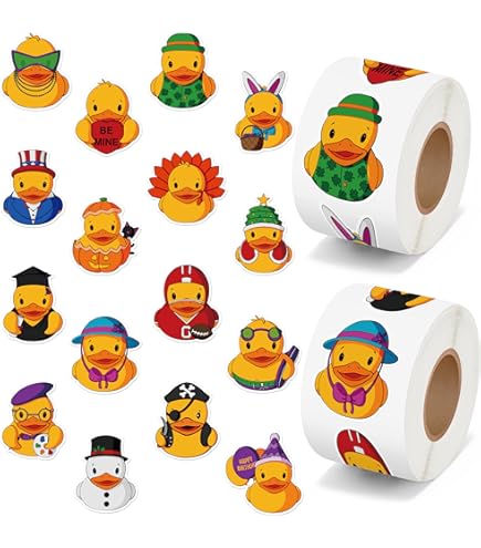 Laptop Decals 50 Pcs Yellow Duck Stickers - Waterproof Vinyl Cartoon ...
