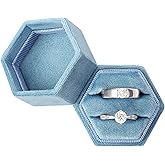 Amazon.com: DesignSter Velvet Ring Box Hexagon - Premium Gorgeous ...