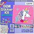 EZCRA Gem Stickers Crafts for Kids - Fun Gem Sticker Kit - 8 Unicorn ...