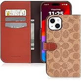 Amazon.com: Coach Signature Canvas Two Piece Detachable Wallet Folio iPhone 15 Case, Compatible ...