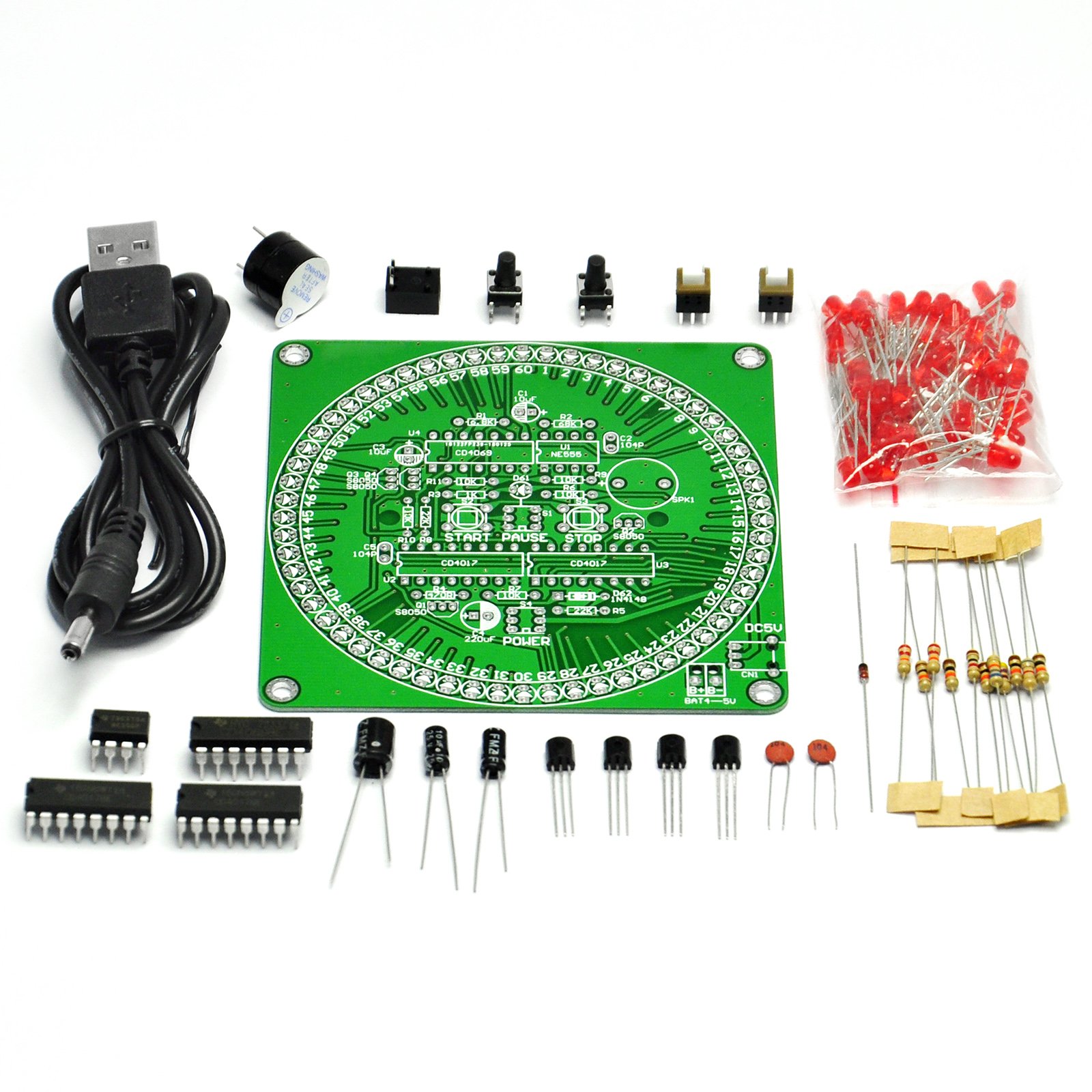 Mua Gikfun 60 Seconds DIY Electronic Timer Soldering Practice Board Kit for Arduino 61 Red LED ...