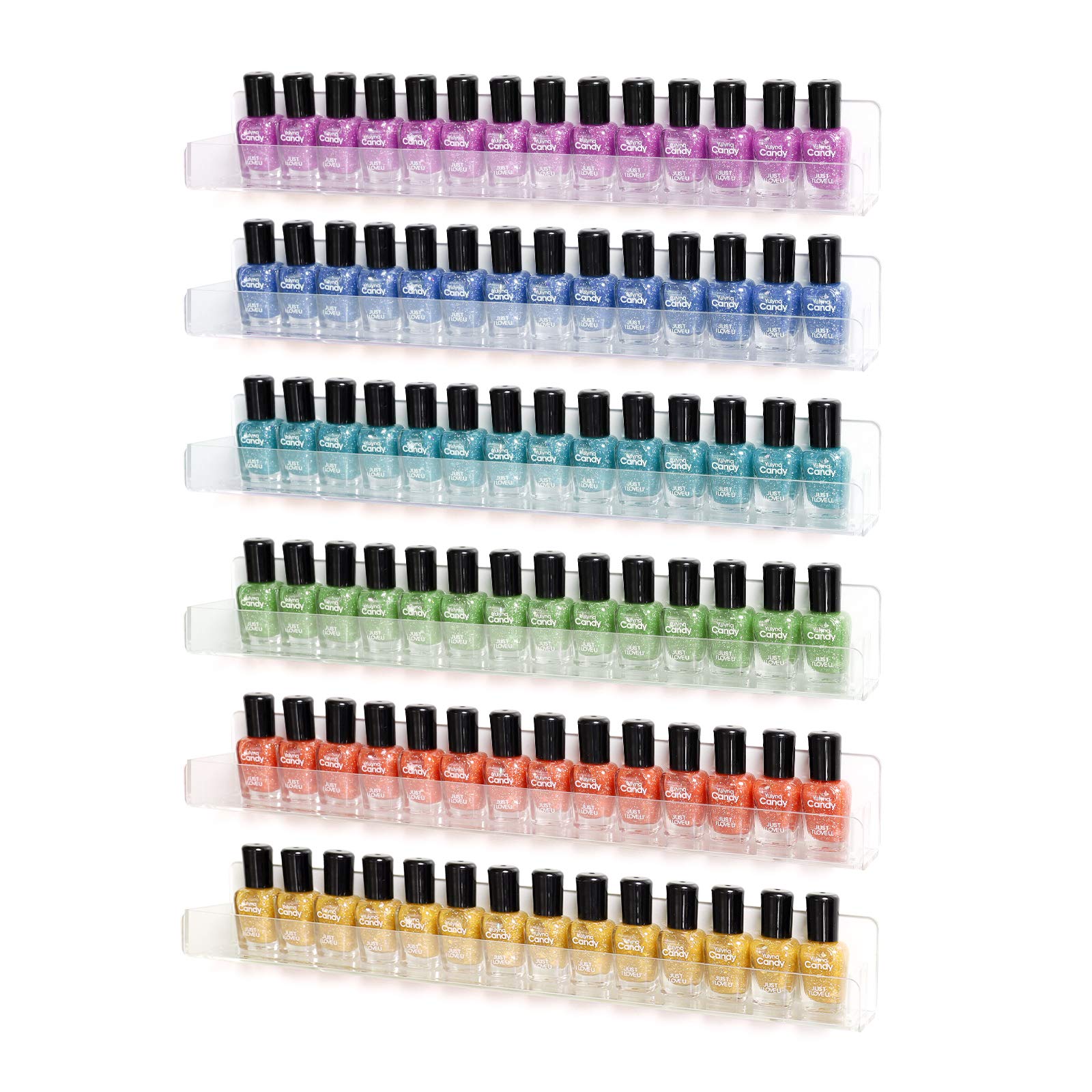 BTremary Acrylic Nail Polish Wall Mounted Holder Paint Organizer ...