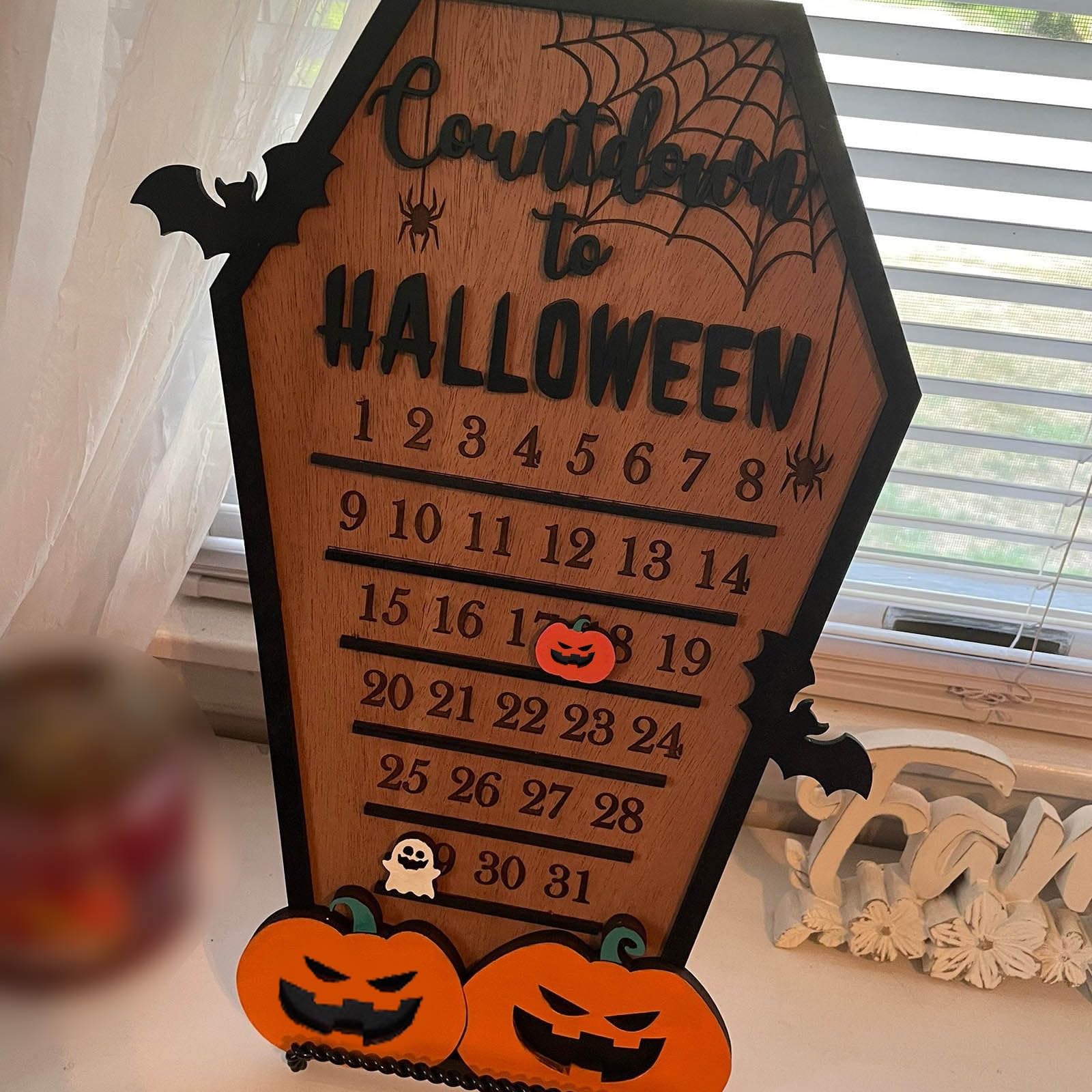 Halloween Advent Countdown Calendar Coffin Calendar DIY Moving Wooden ...