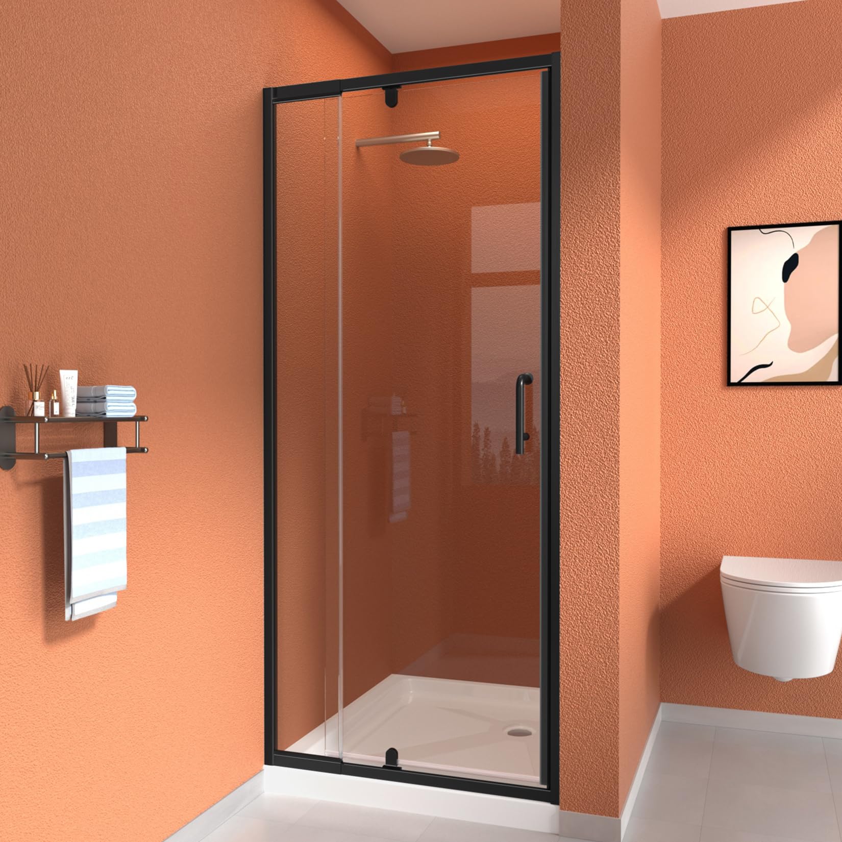 CKB Semi-Frameless Shower Door, Adjustable Width 28" to 32" x 72" H. 1/ ...