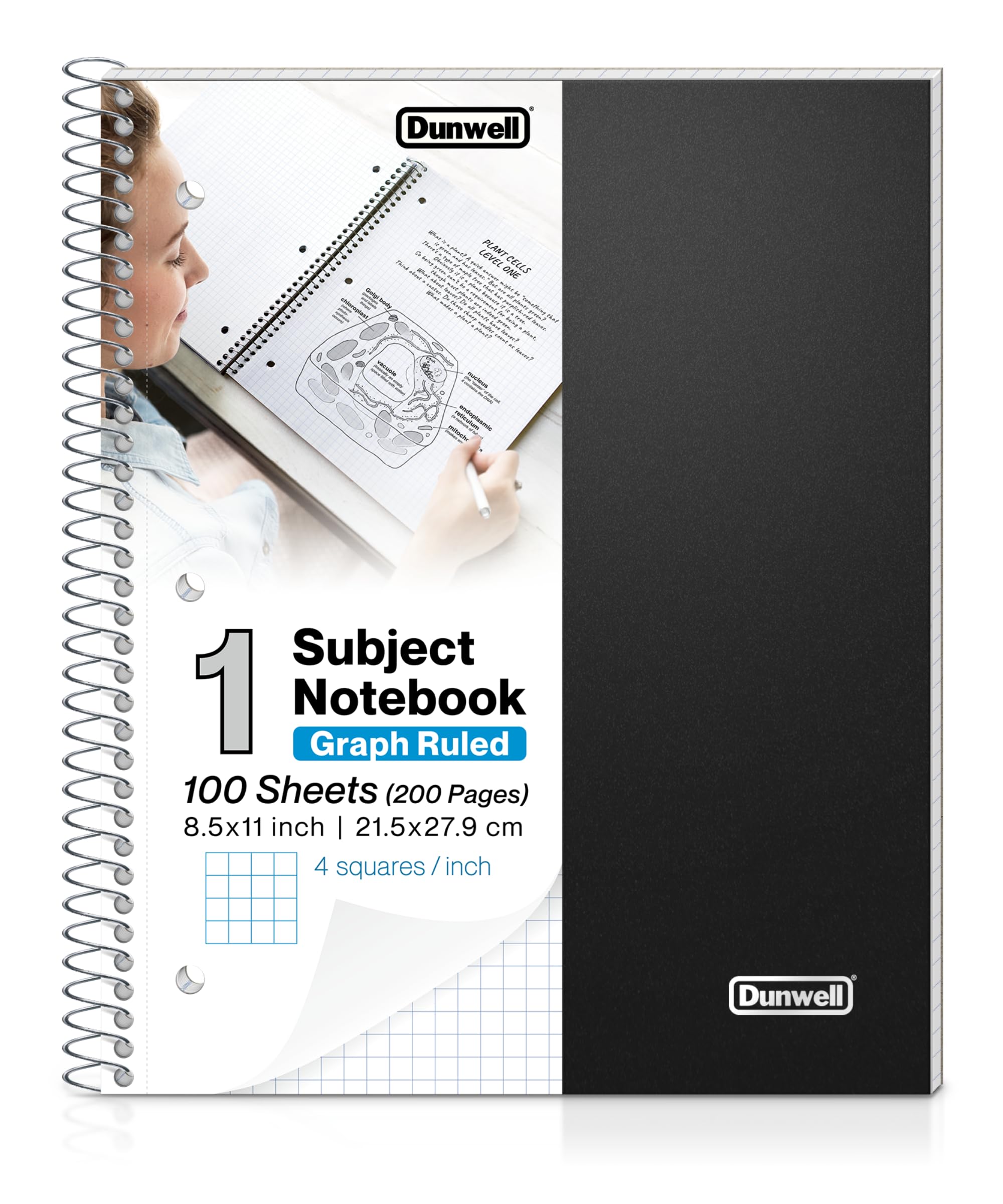 Mua Dunwell Graph Ruled Notebook, Black Plastic Cover, 100 Sheets 4x4 ...