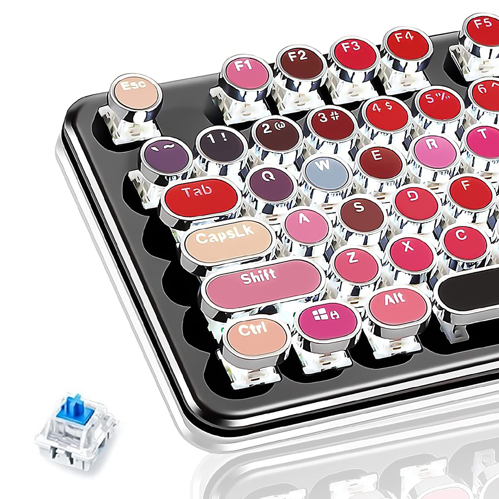 Mua TONIZER Mechanical Gaming Keyboard in Lipstick Style Metal Vintage ...