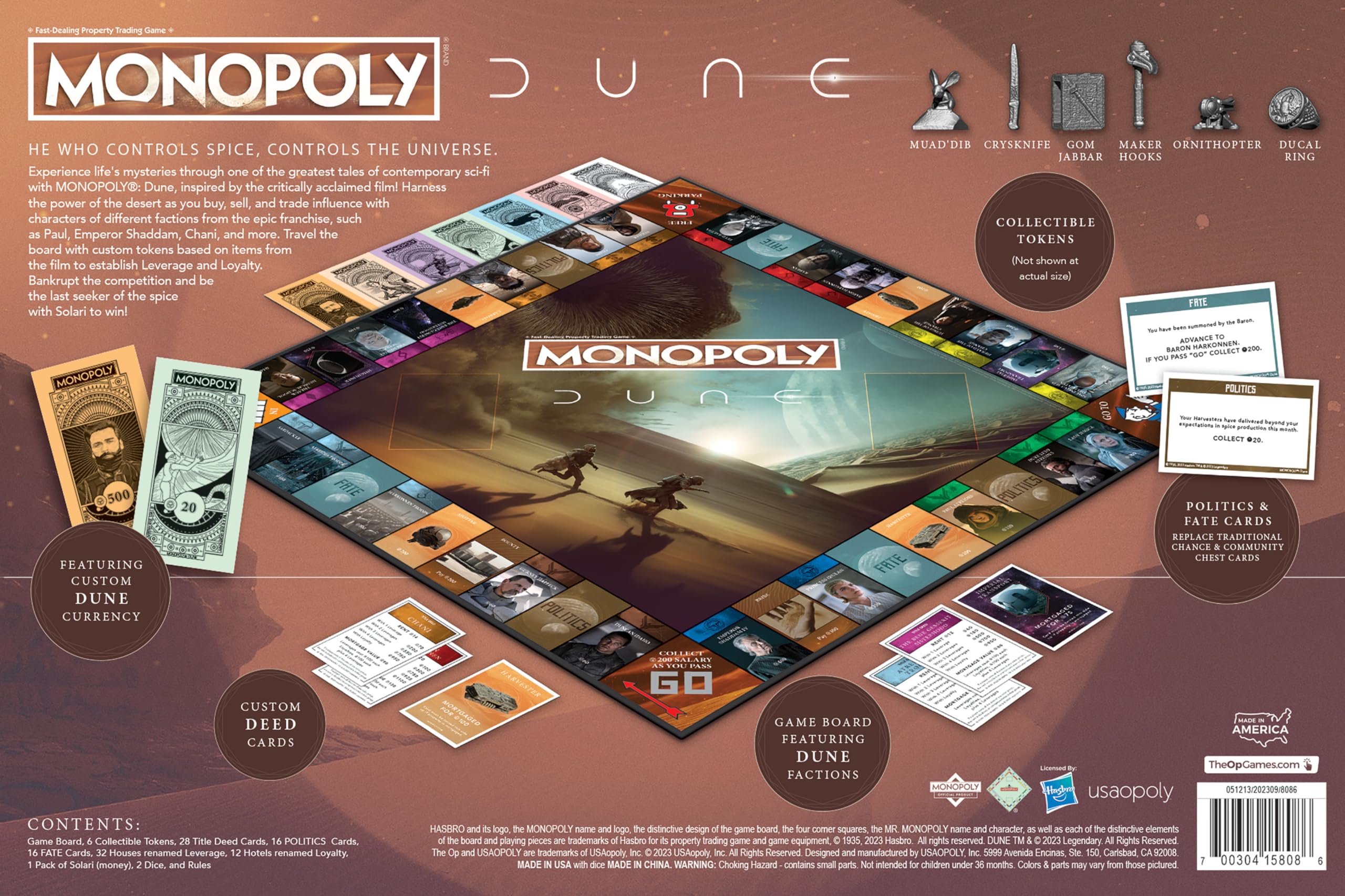 Mua Monopoly: Dune | Play as The Ducal Ring, Crysknife, Gom Jabbar ...