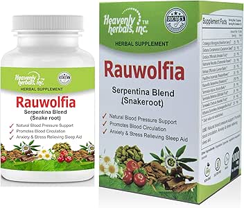 Amazon.com: Rauwolfia Serpentina Blend (Snakeroot), 1000mg per Serving ...