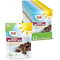 Amazon.com: DOLE California Whole Pitted Dates, 8 Ounce Pouch - Pack of ...