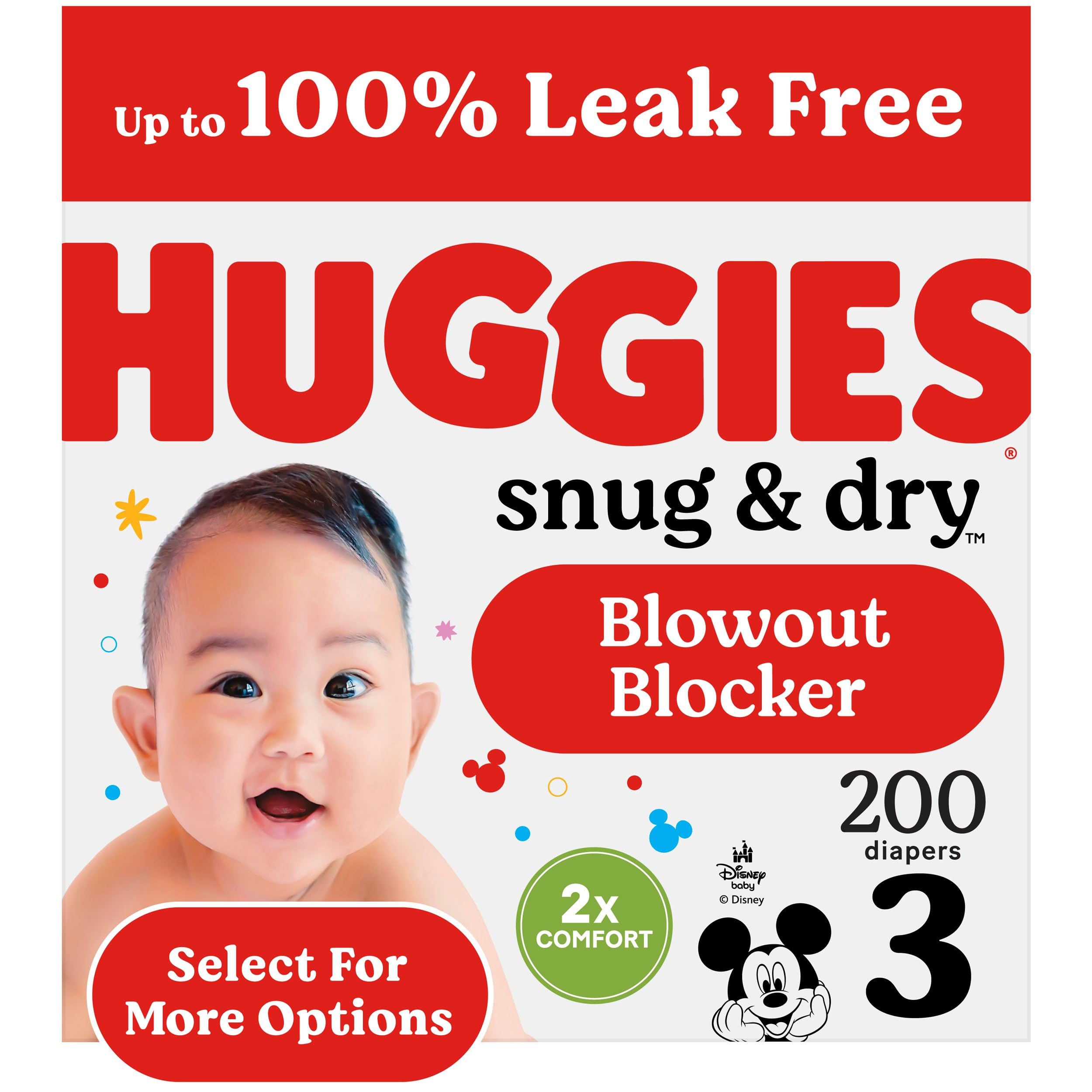 Huggies Size 3 Diapers, Snug & Dry Baby Diapers, Size 3 (16-28 lbs ...