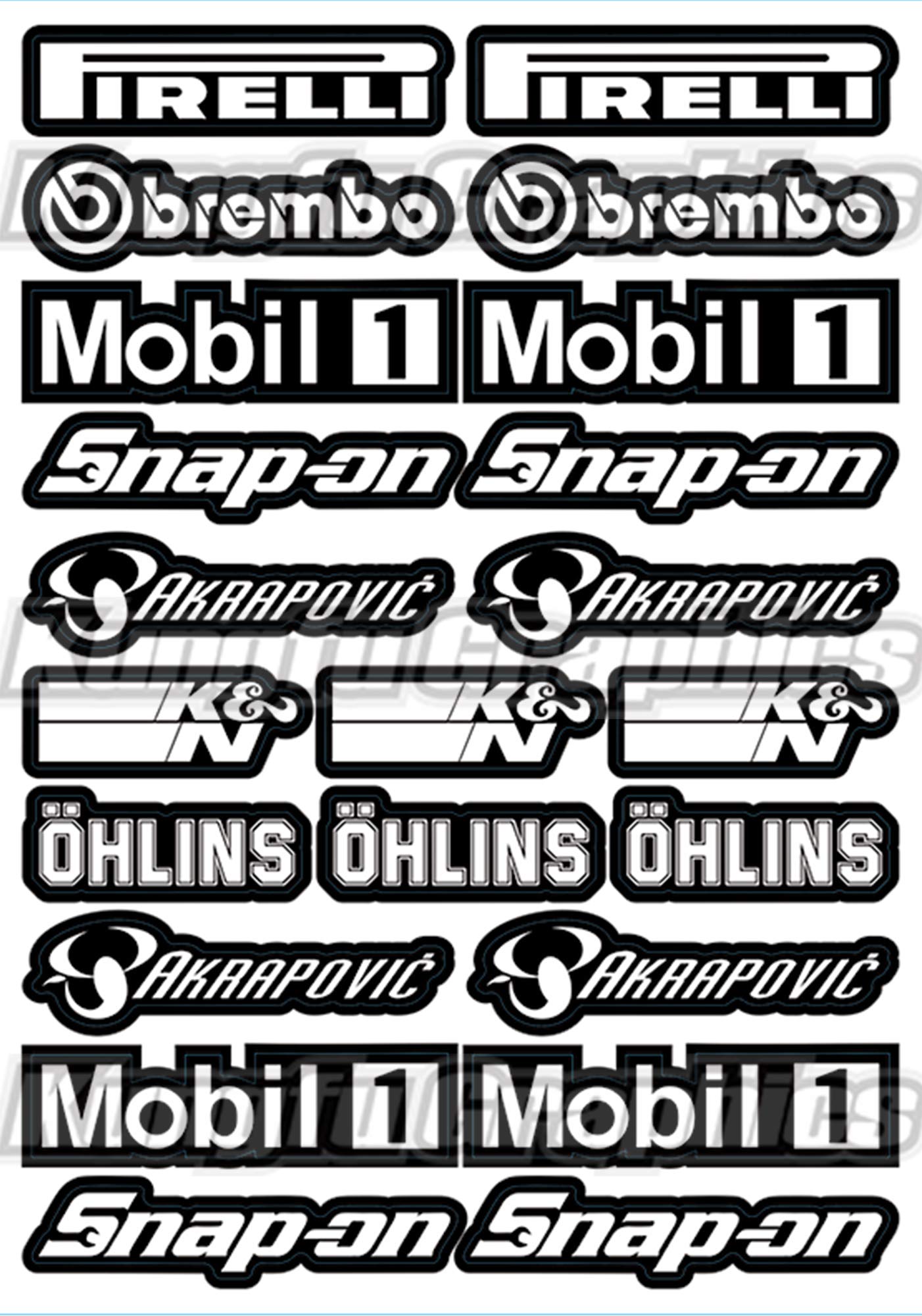 Galleon - Kungfu Graphics Motocross Sponsor Logos Racing Sticker Sheet ...