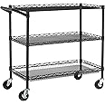Amazon.com: Finnhomy 3 Tier Heavy Duty Commercial Grade Utility Cart, Wire Rolling Cart with ...