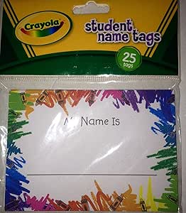 Crayola Student Name Tags Total of 25 Tags: Amazon.ca: Office Products