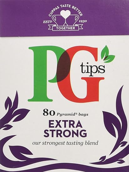 PG Tips Extra Strong Pyramid Tea Bags (Pack of 6, Total 480 Tea Bags ...
