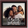 Amazon.com - 15x15 Frame with Mat - Brown 18x18 Frame Wood Made to ...