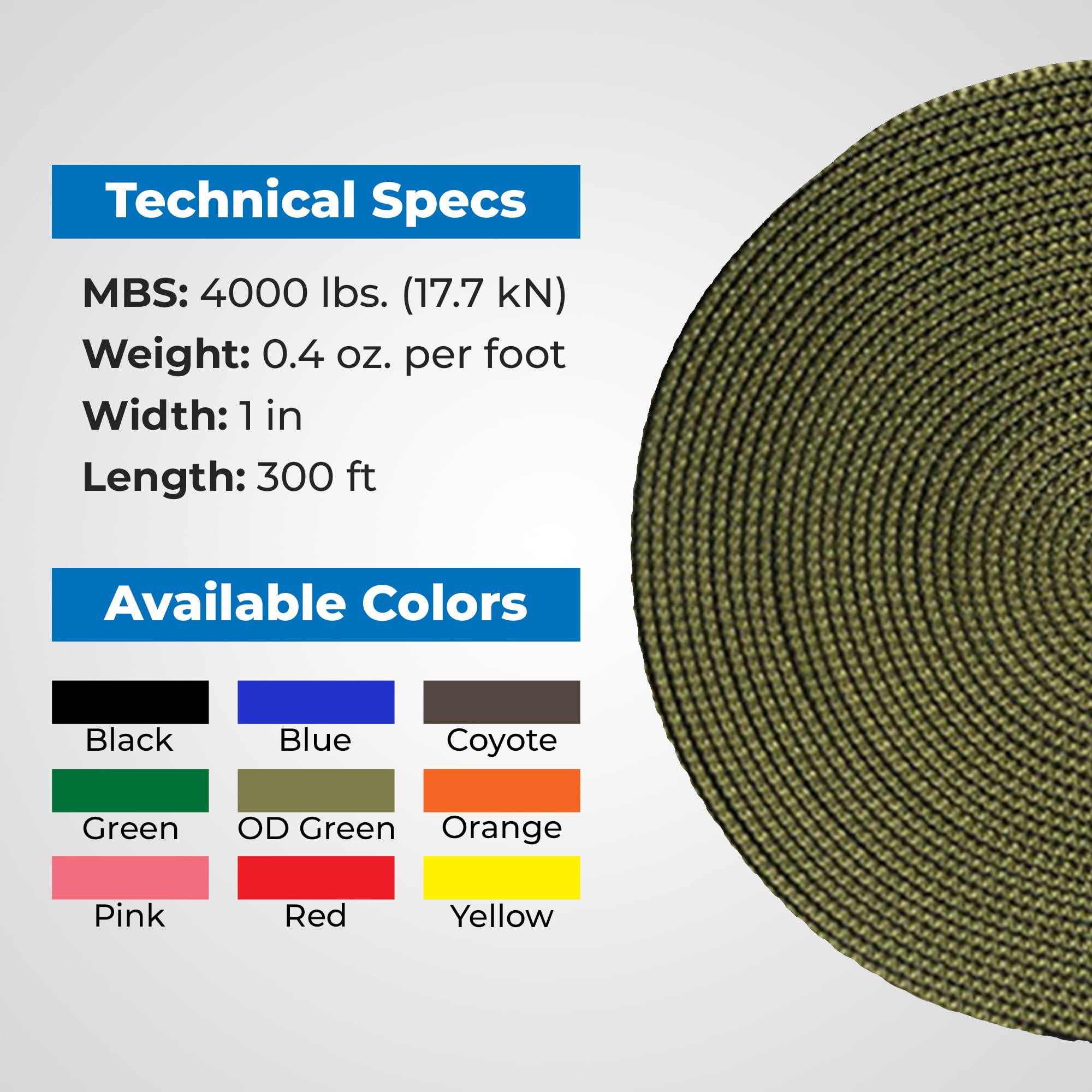 Mua Rock-N-Rescue Professional Grade Nylon Tubular Webbing - Heavy-Duty ...