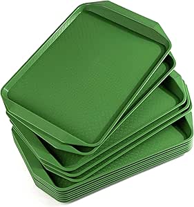 Amazon.com | Aebeky Plastic Fast Food Tray,16.7 by 11.8-Inch,Set of 12 ...