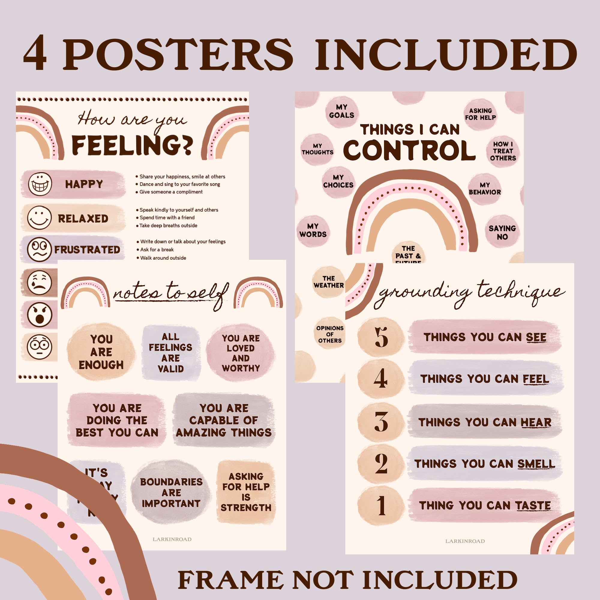 Mua 4 Pack Mental Health Posters – Boho Classroom Posters Decorations ...
