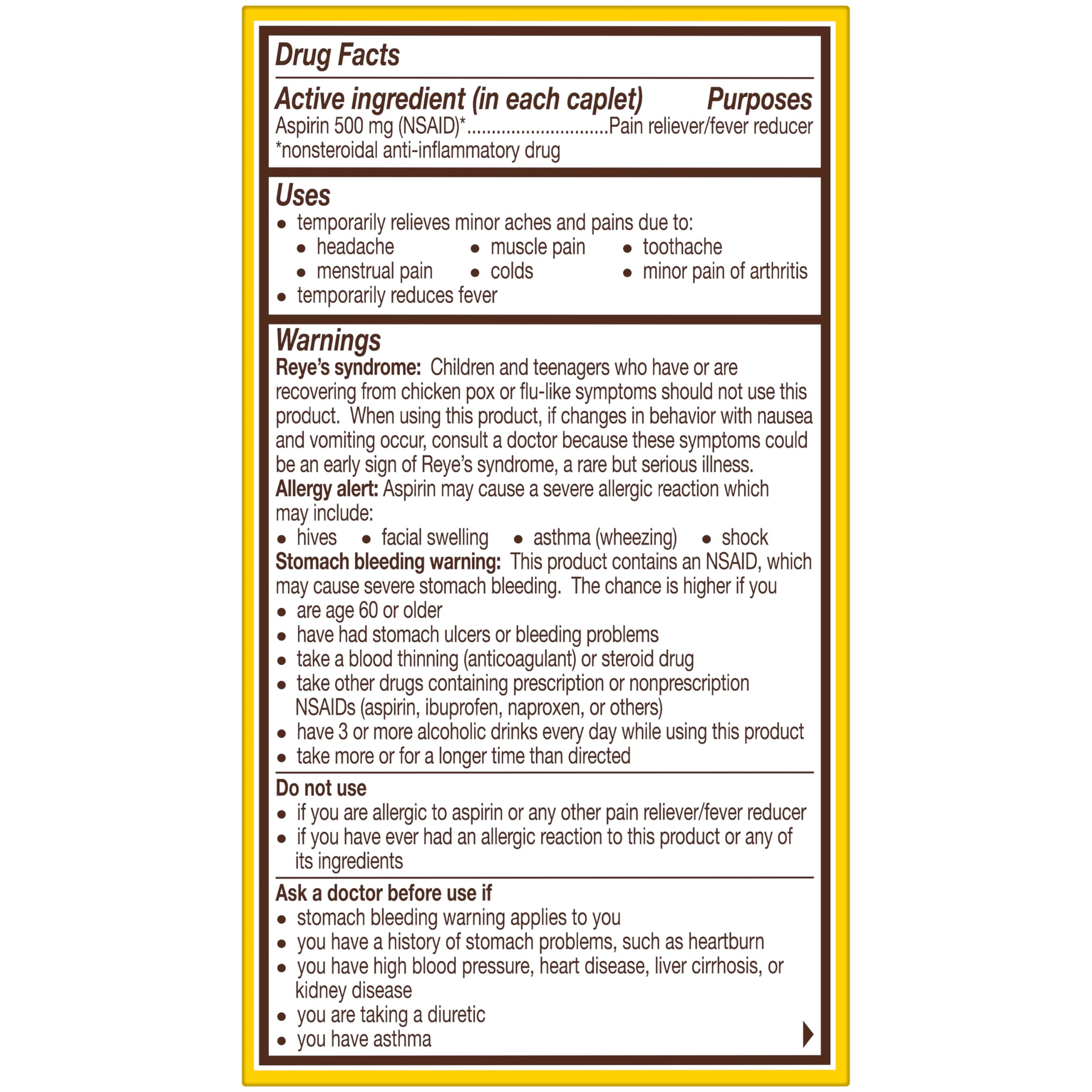 Mua Bayer Extra Strength Aspirin 500 mg, Pain Reliever and Fever ...