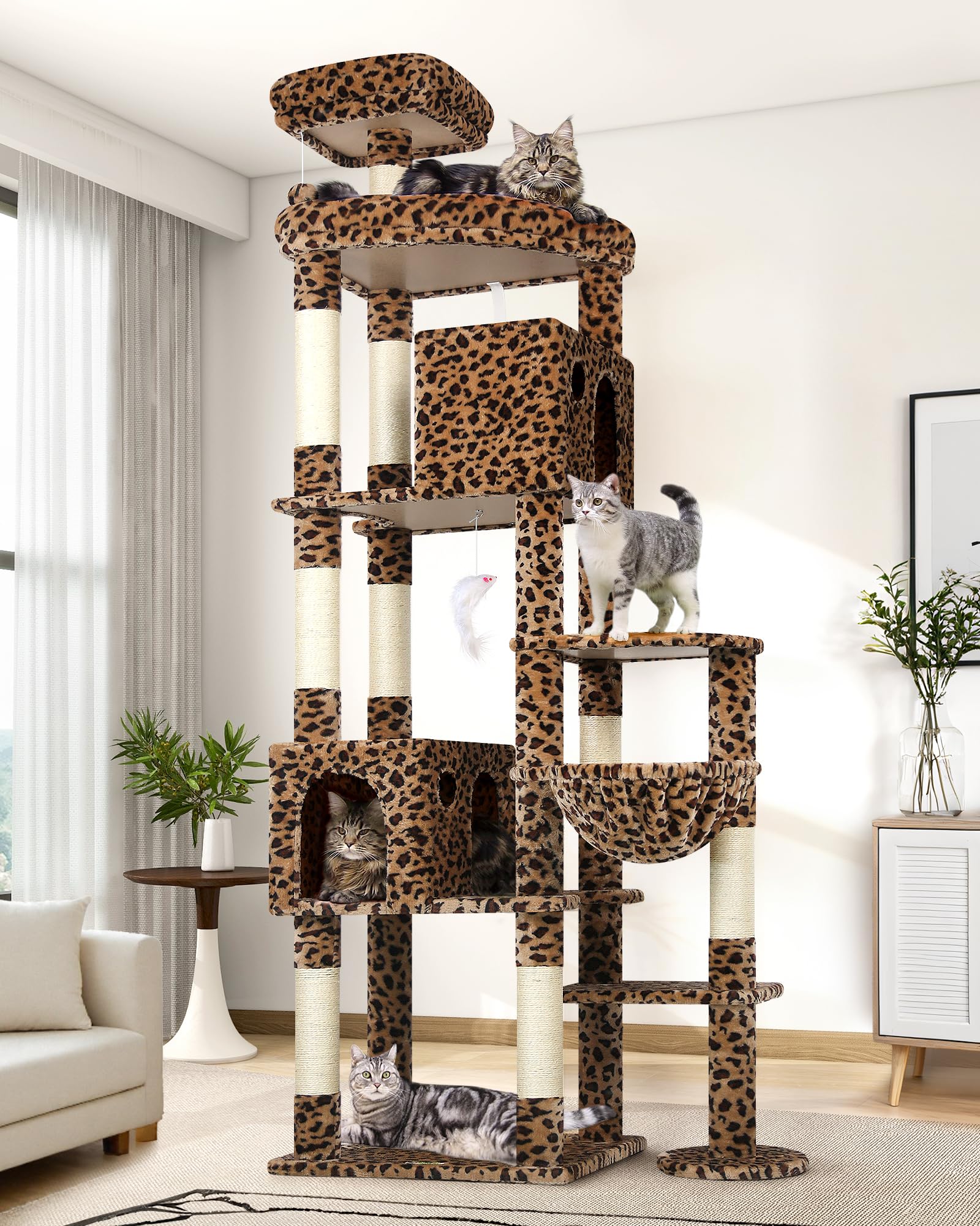 Globlazer Giant Cat Tree, 83 inch Cat Tree for Indoor Cats Large Adult ...