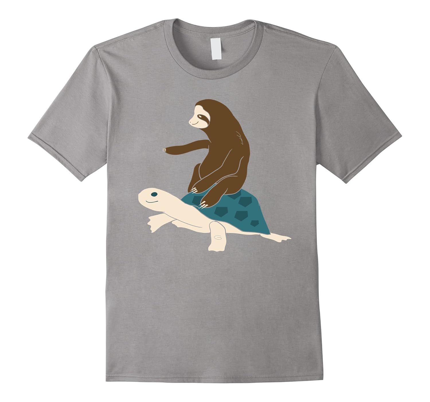 Sloth Riding A Turtle Shirt Cute Tortoise Graphic Tee Gifts-Art ...