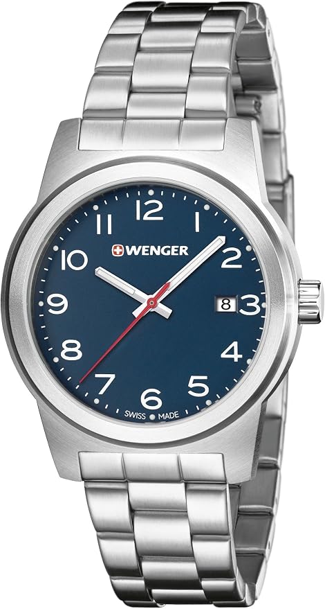 Wenger Homme Analogique Quartz Montre avec Bracelet en Acier Inoxydable ...