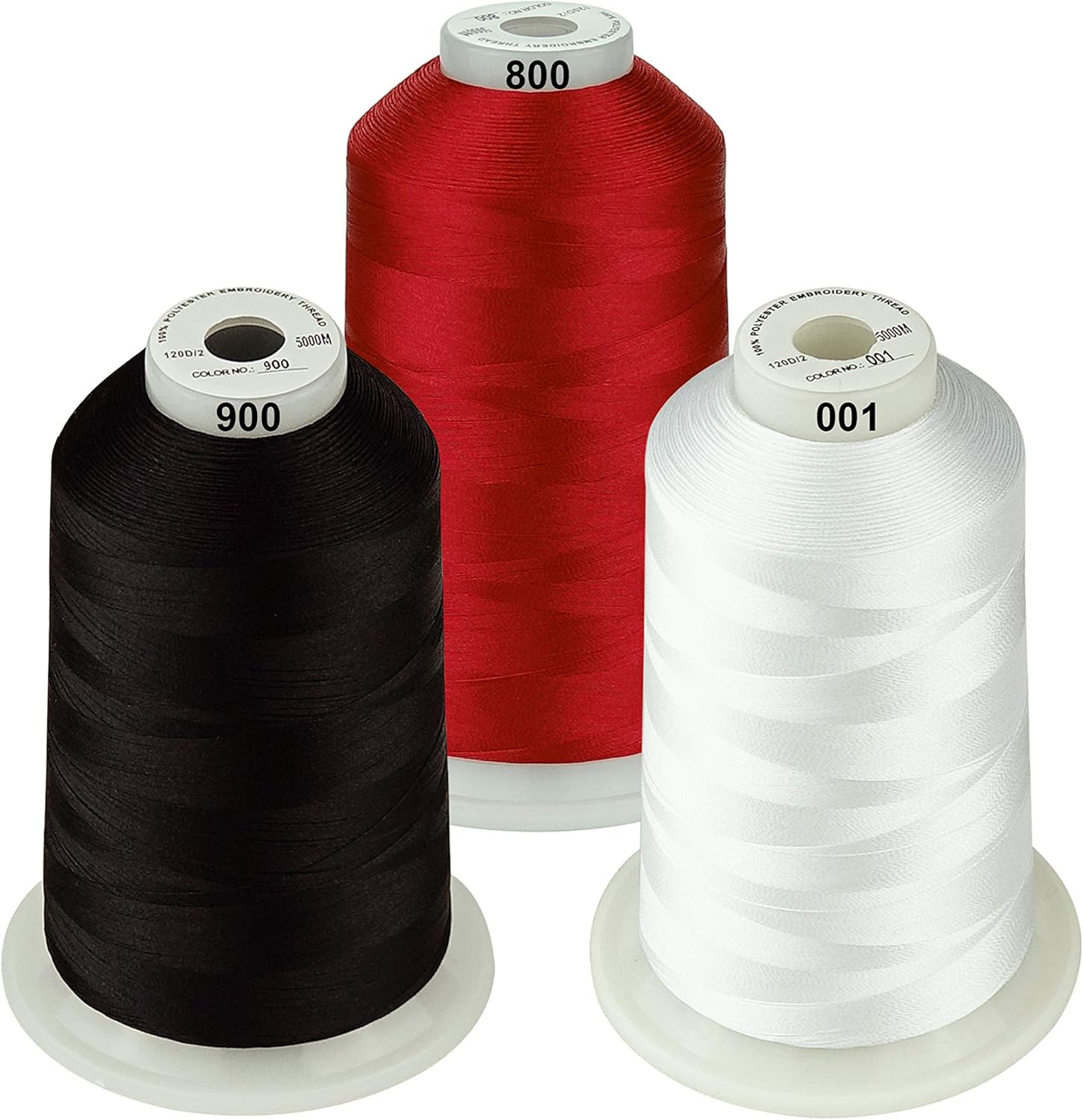 5000 m bianco nero e rosso bobine in poliestere Singer Janome colori ...