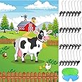 Amazon.com: Hooqict Pin The Tail on The Cow Games with 28pcs Cow Tails ...