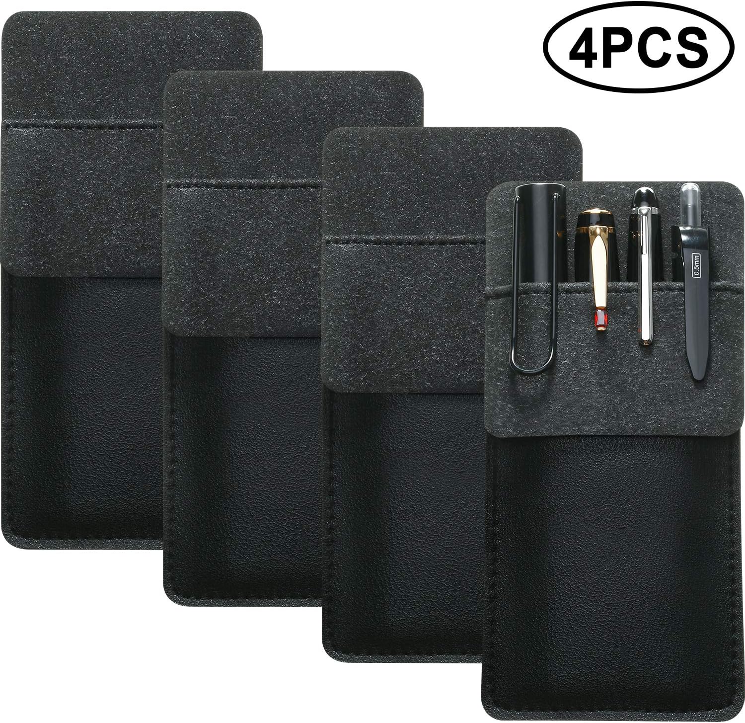 Amazon.com : 4 Packs Leather Pocket Handmade Protector Pen Holder Pouch ...