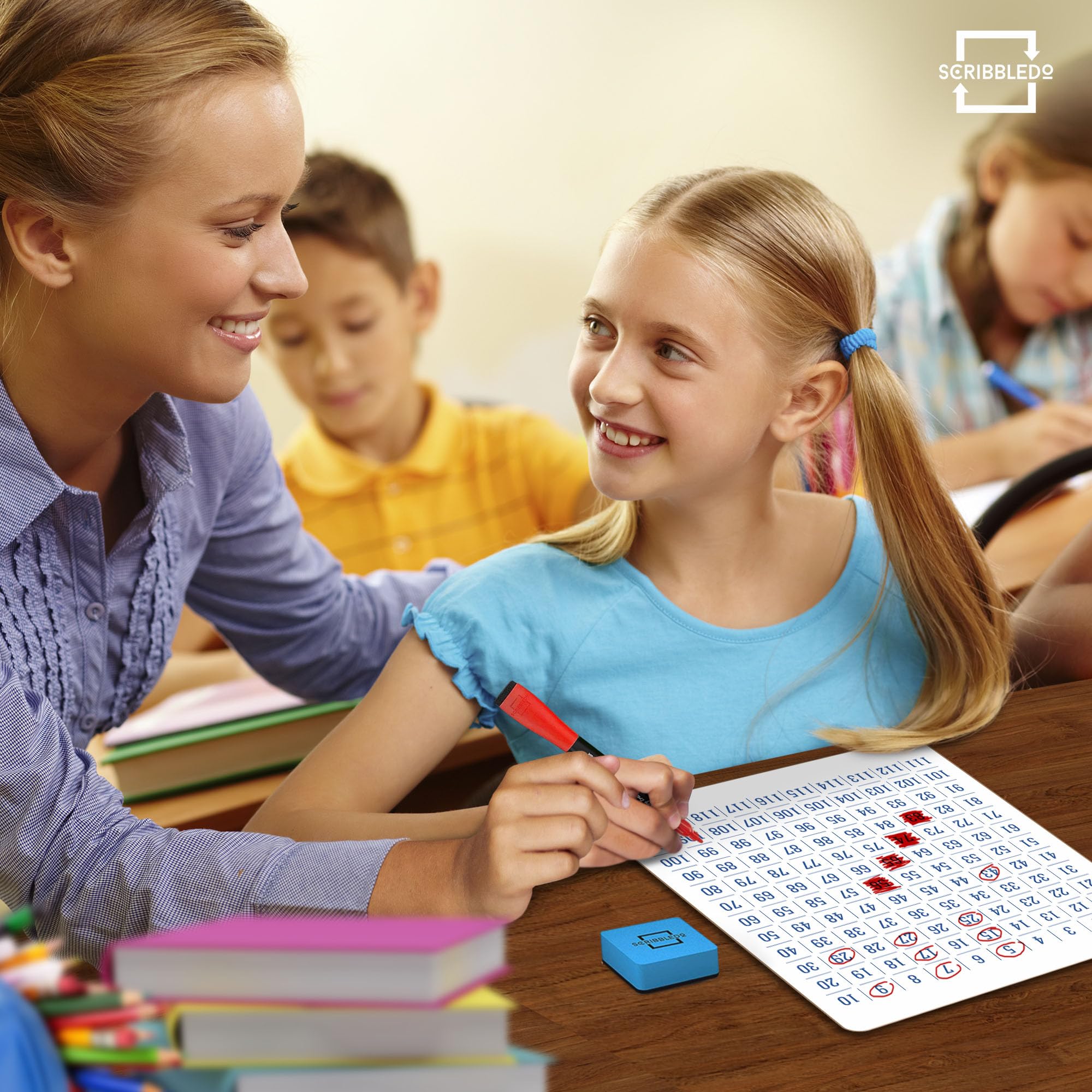 Mua SCRIBBLEDO Dry Erase Number Chart 9”x12” White Board Teacher ...