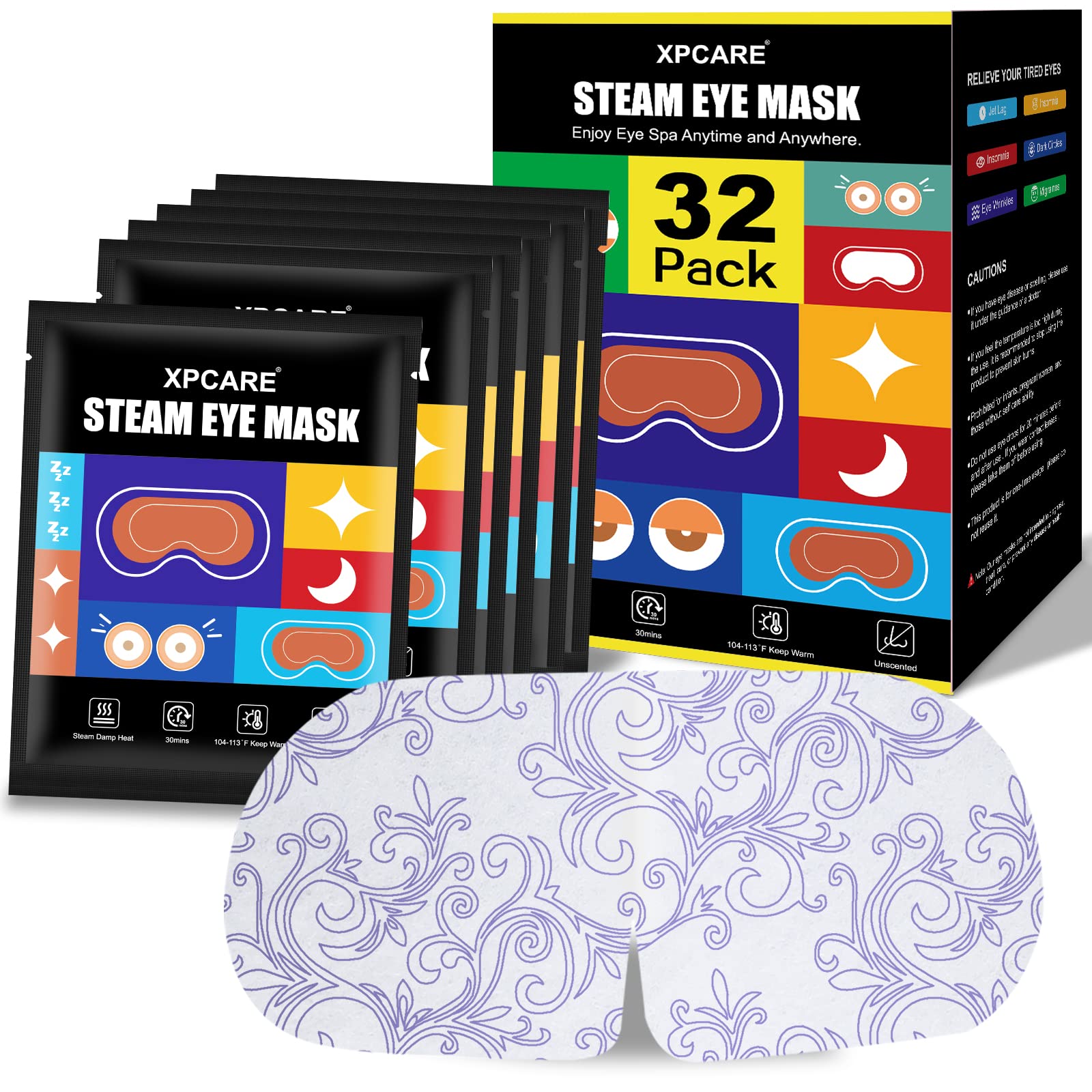Mua 32 Pack Steam Eye Masks for Dry Eyes, SPA Warm Sleep Eye Mask ...