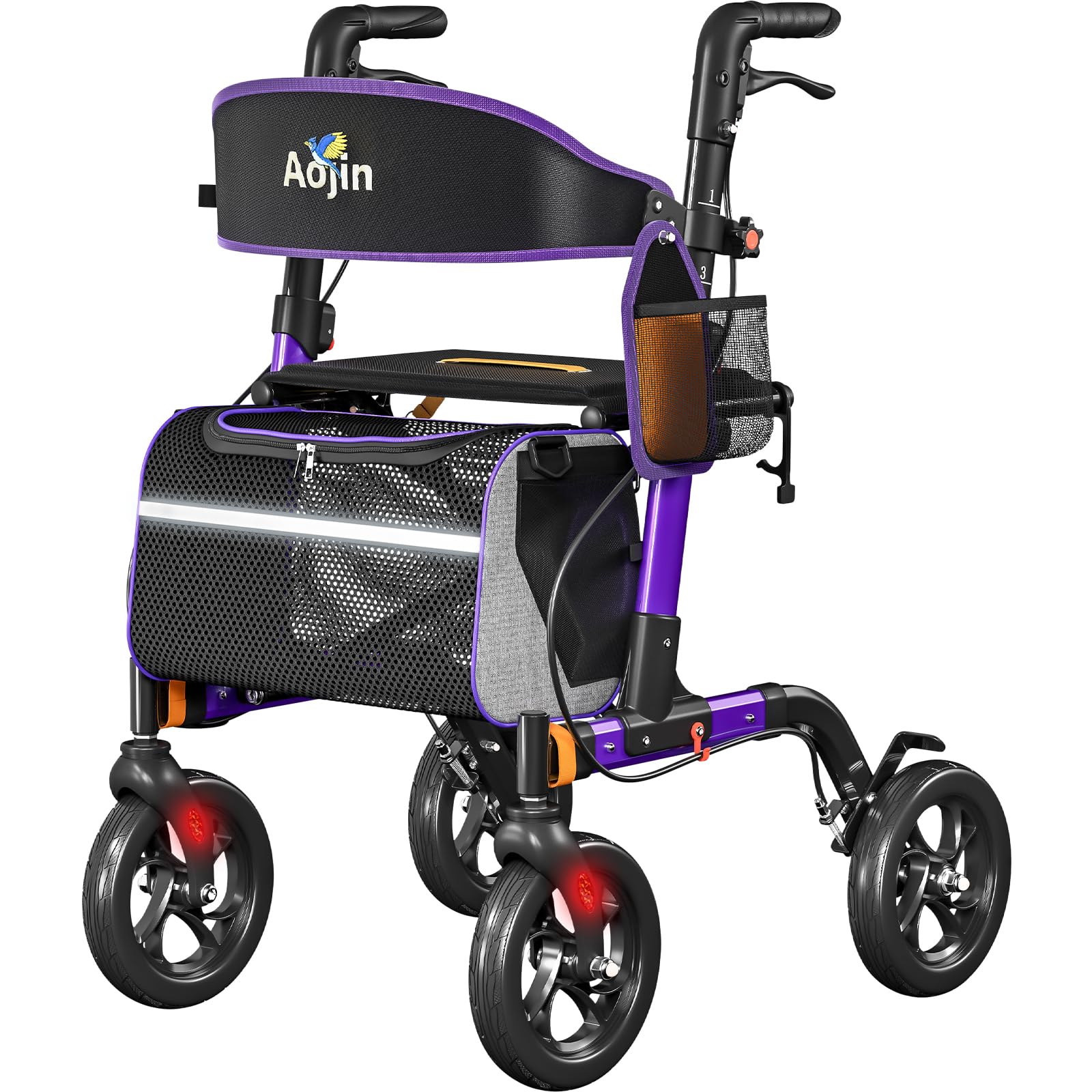 Walkers for Seniors, Rollator Walker with Seat, 350 lb Weight Capacity ...