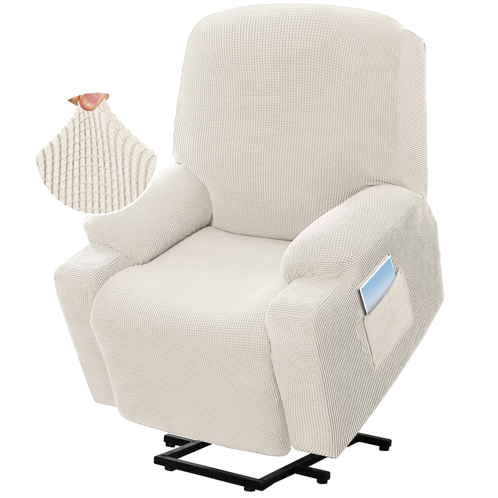 KPPKOU High Stretch Recliner Slipcover with Side Pocket Electric Power ...