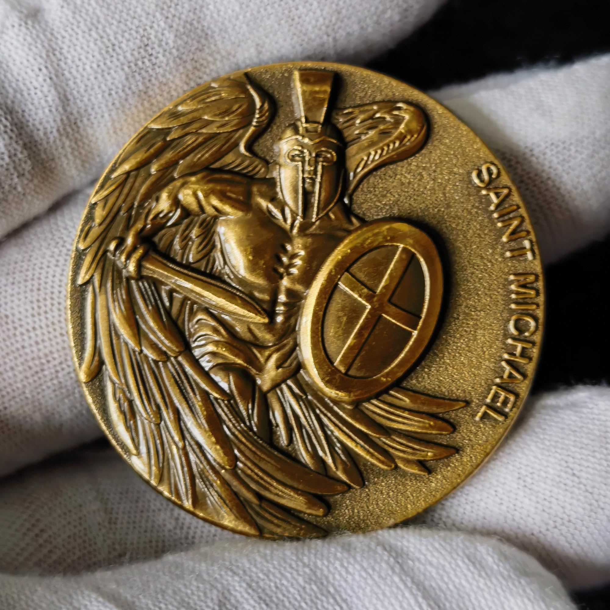 Mua Saint Michael Guardian Challenge Coin Antique Gold Christian Lucky ...