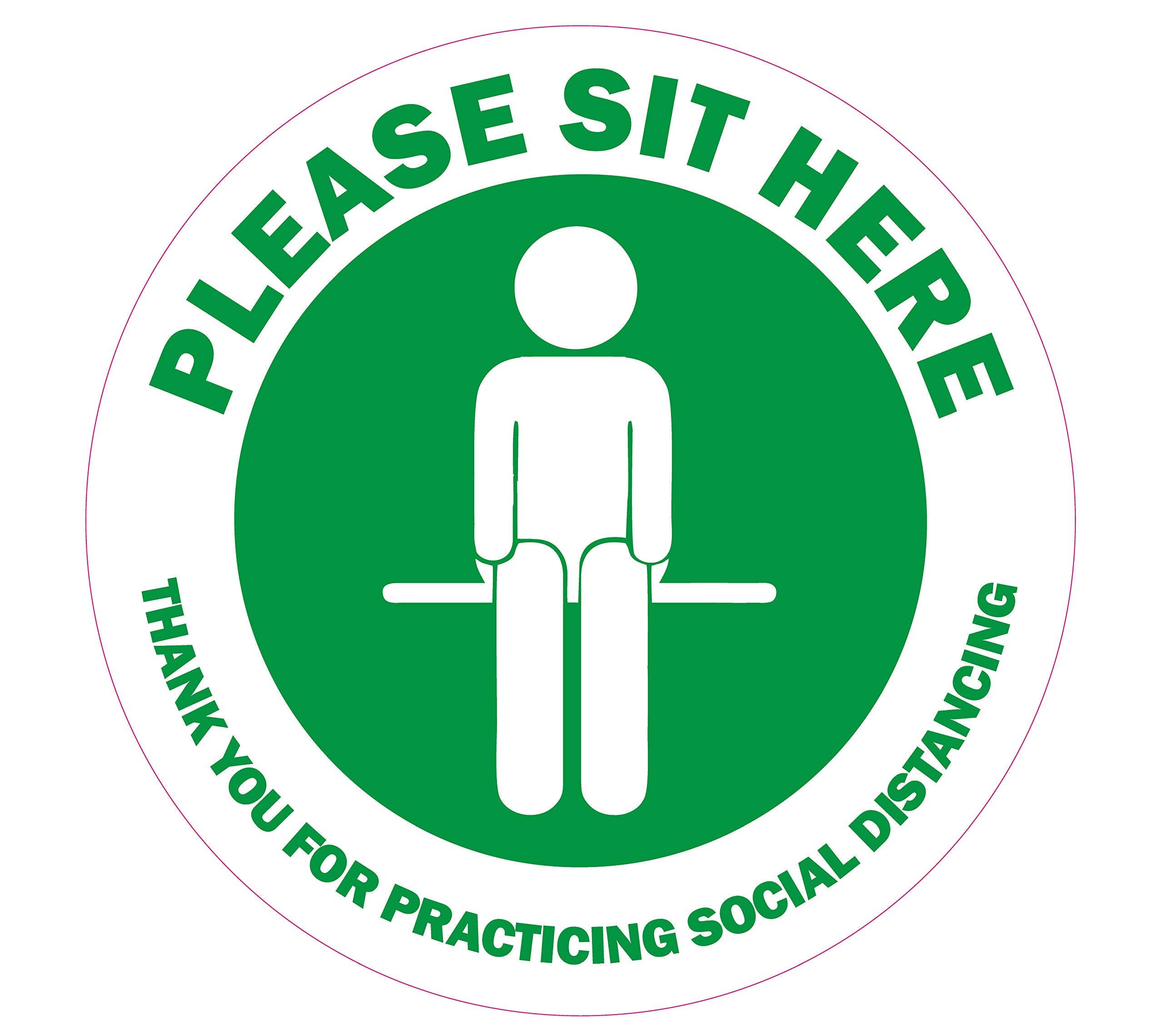 Mua Please Sit Here Social Distancing Stickers - 30 GREEN Decals 4 ...
