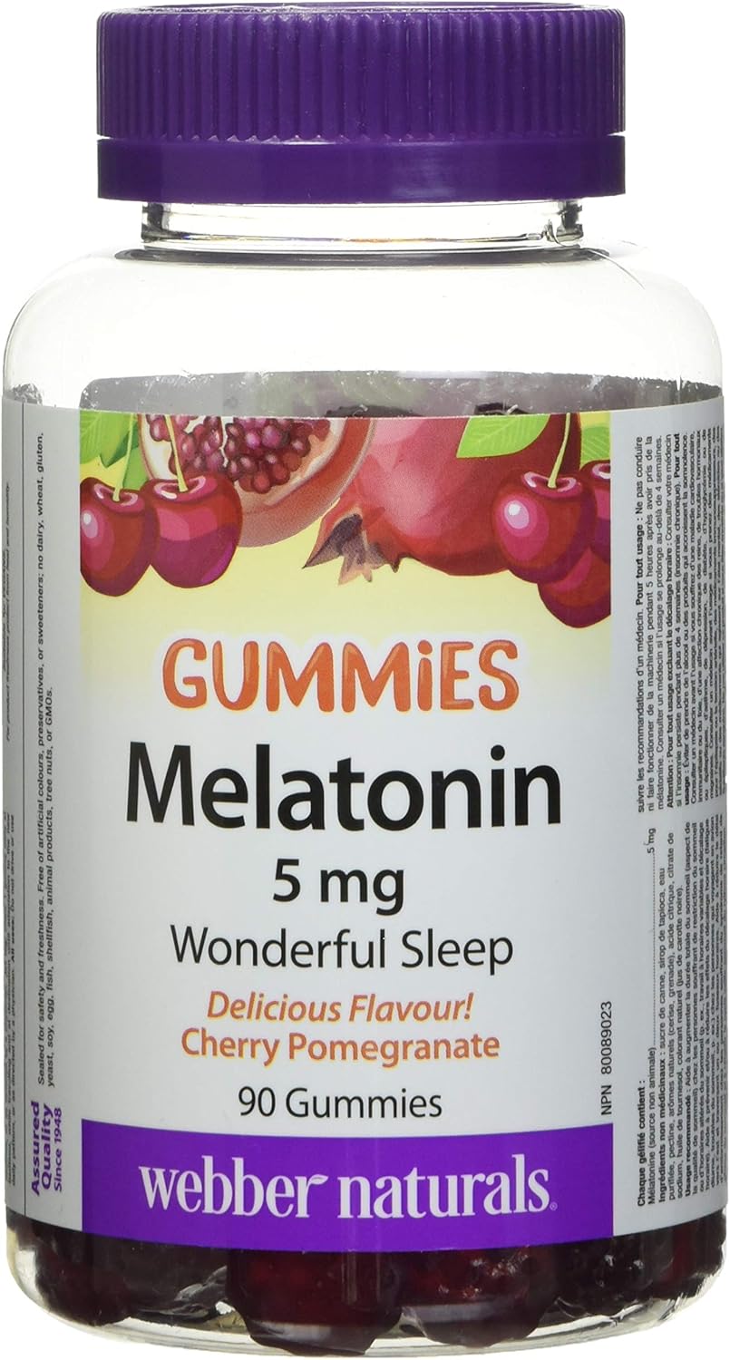 Webber Naturals Melatonin, 5 Mg Gummy 90 Count: Amazon.ca: Health ...