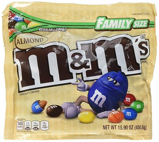 Amazon.com: M&M'S Almond Chocolate Candy Family Size, 15.9 Ounce: Prime ...