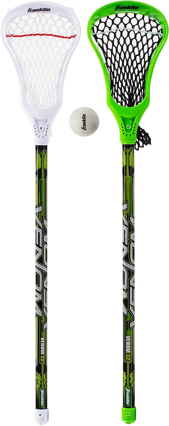 Franklin Sports Lacrosse 2 Stick and 1 Ball Set, Green, T-Ball Bats ...