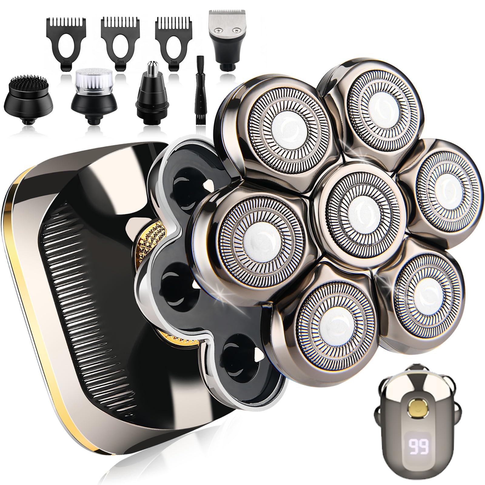 Electric Head Shavers for Bald Men, Upgraded 7D Electric Razor for Men ...