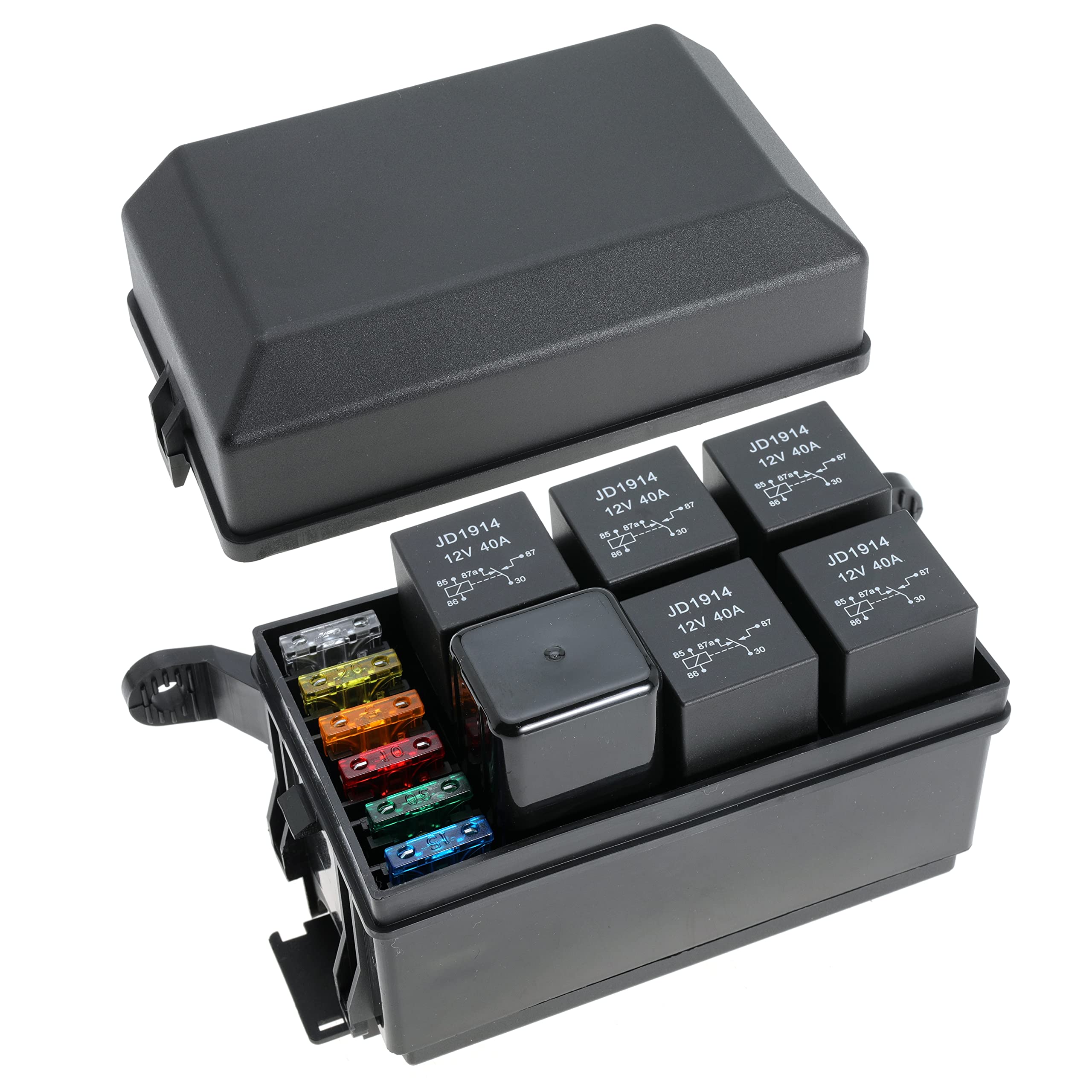 Mua Waterproof 12V Fuse and Relay Box Kit with 6 Slots Relay Block and ...