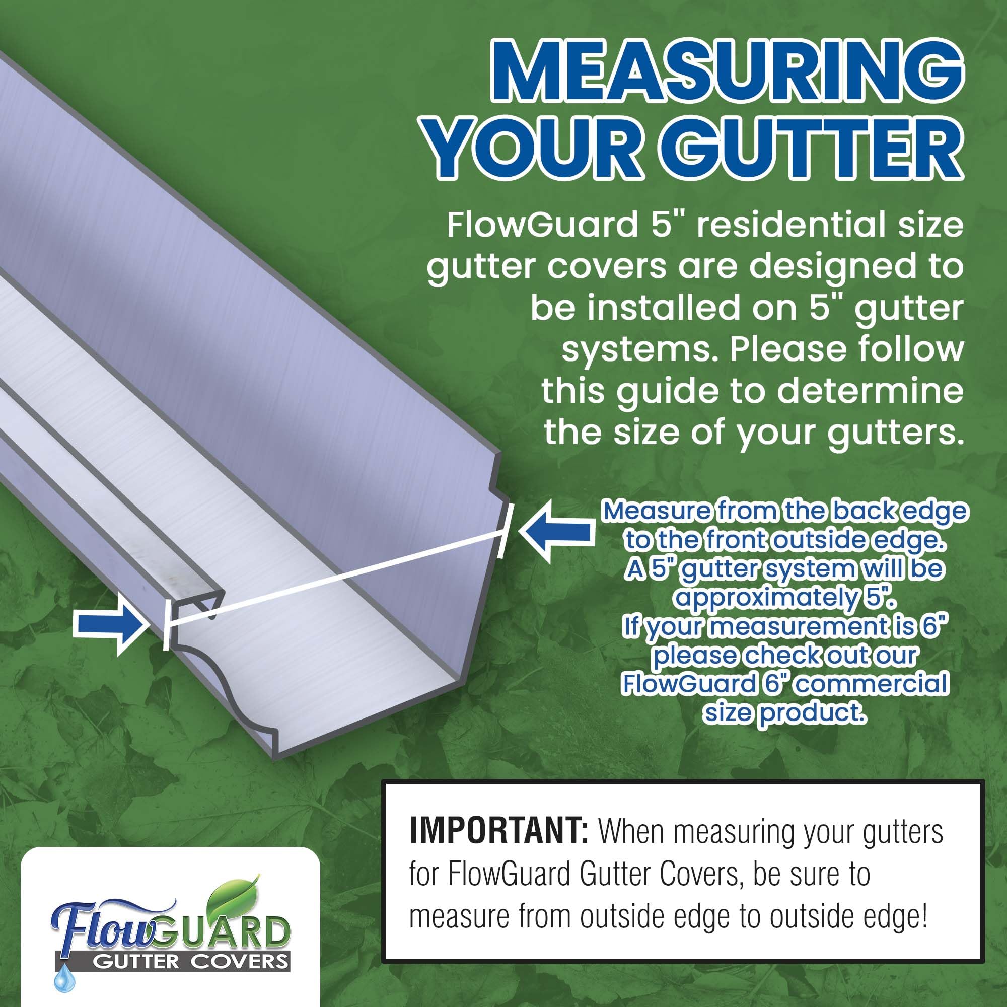 FlowGuard USA Made Professional DIY 5 Inch 50-Year Gutter Cover System ...